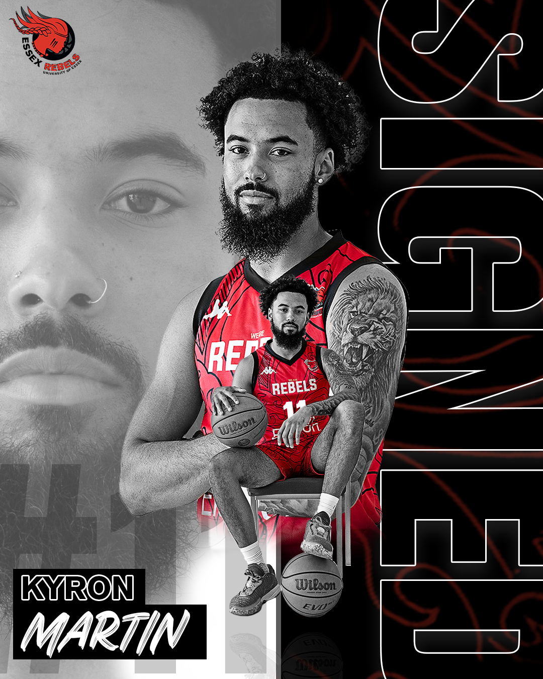 KYRON MARTIN SIGNS FOR REBELS - Essex Rebels